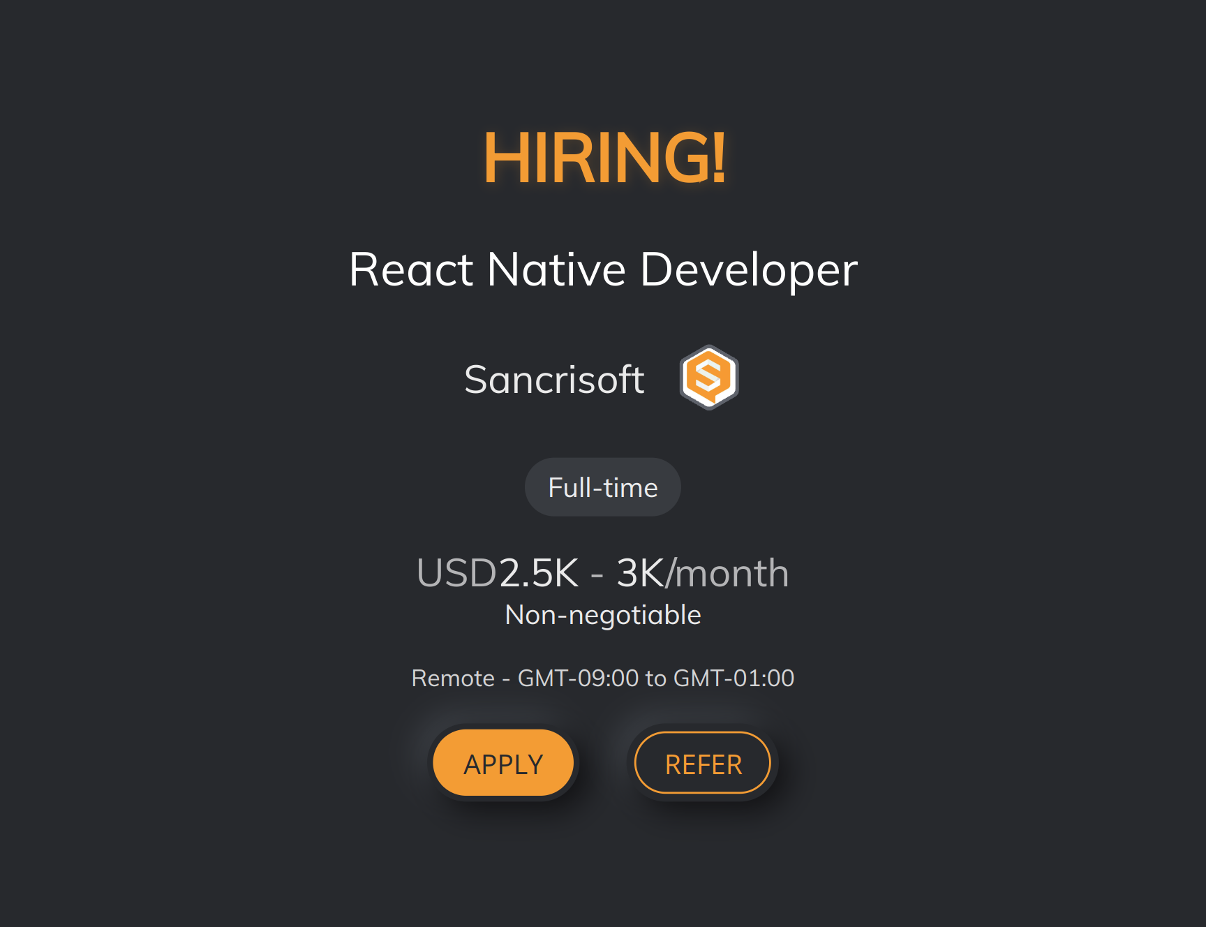 React Native Developer at Sancrisoft | Torre