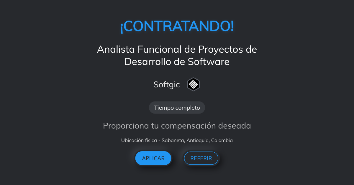 Analista Funcional de Proyectos de Desarrollo de Software en Softgic | Torre