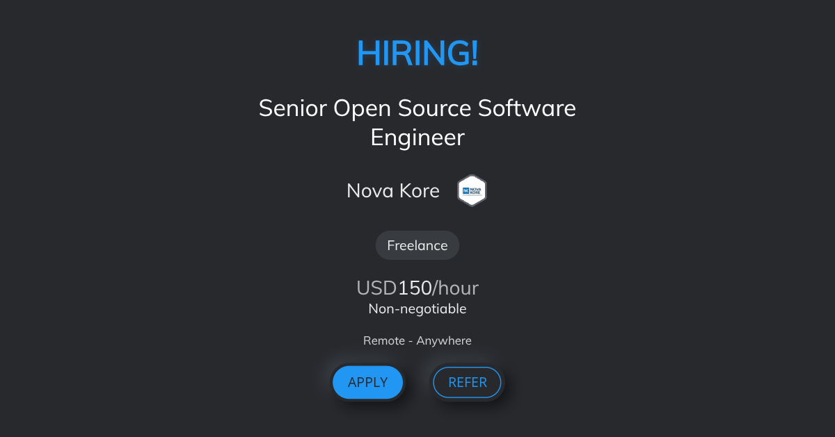 Senior Open Source Software Engineer at Nova Kore | Torre