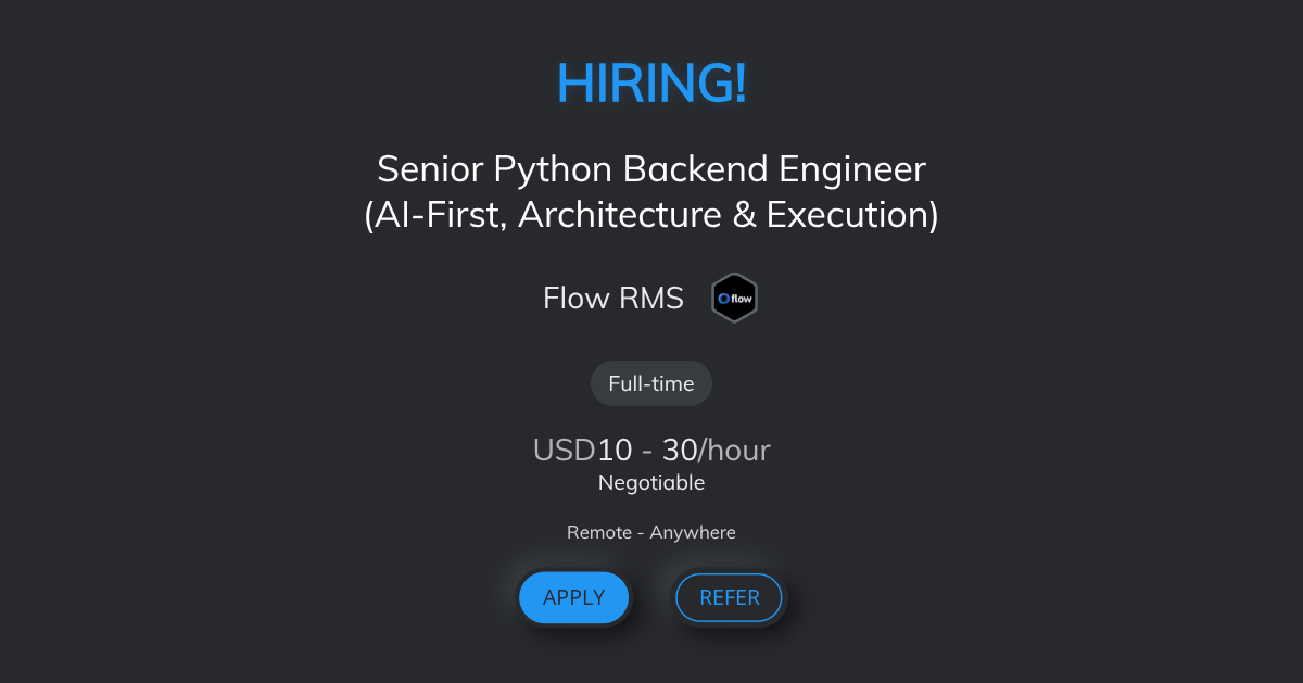 Senior Python Backend Engineer (AI-First, Architecture & Execution) at ...