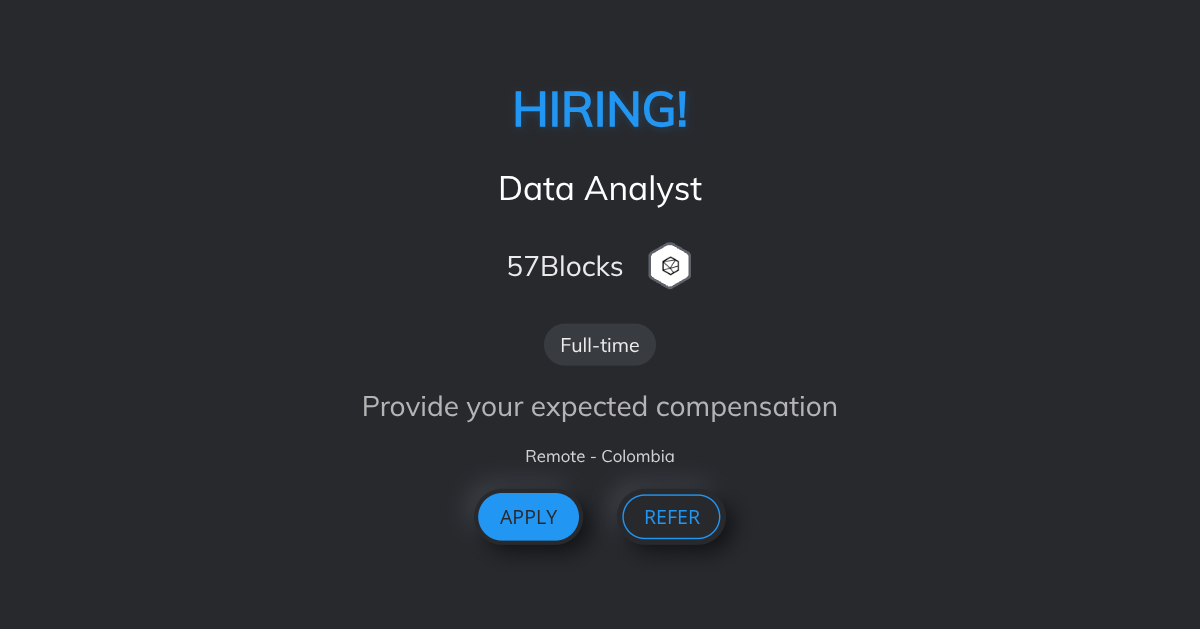 Data Analyst at 57Blocks | Torre