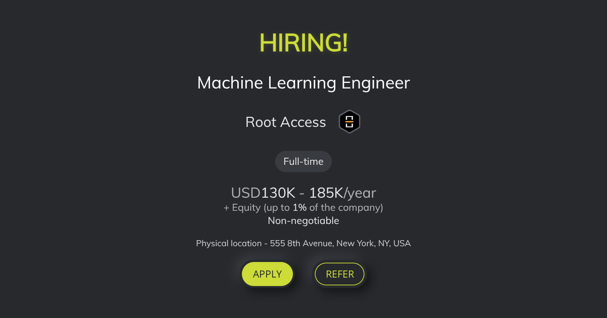 Machine Learning Engineer at Root Access | Torre