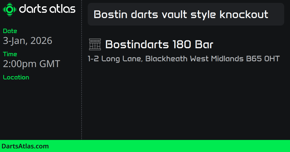 Bostin darts vault style knockout
