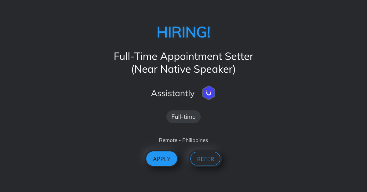 Full-Time Appointment Setter (Near Native Speaker) at Assistantly | Torre