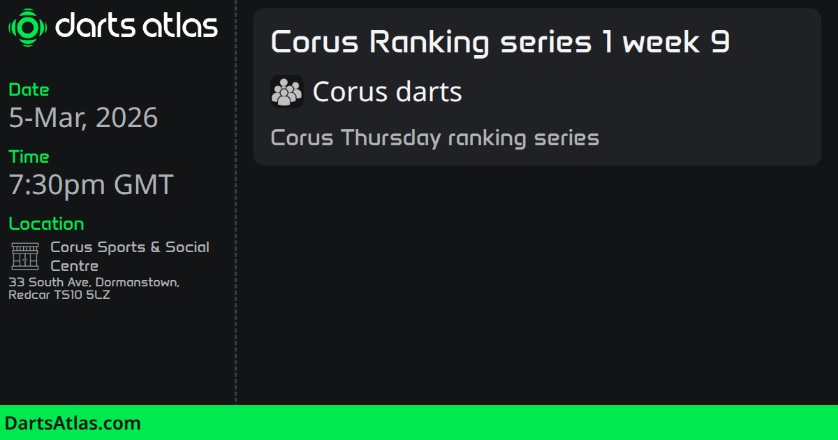 Corus Ranking series 1 week 9