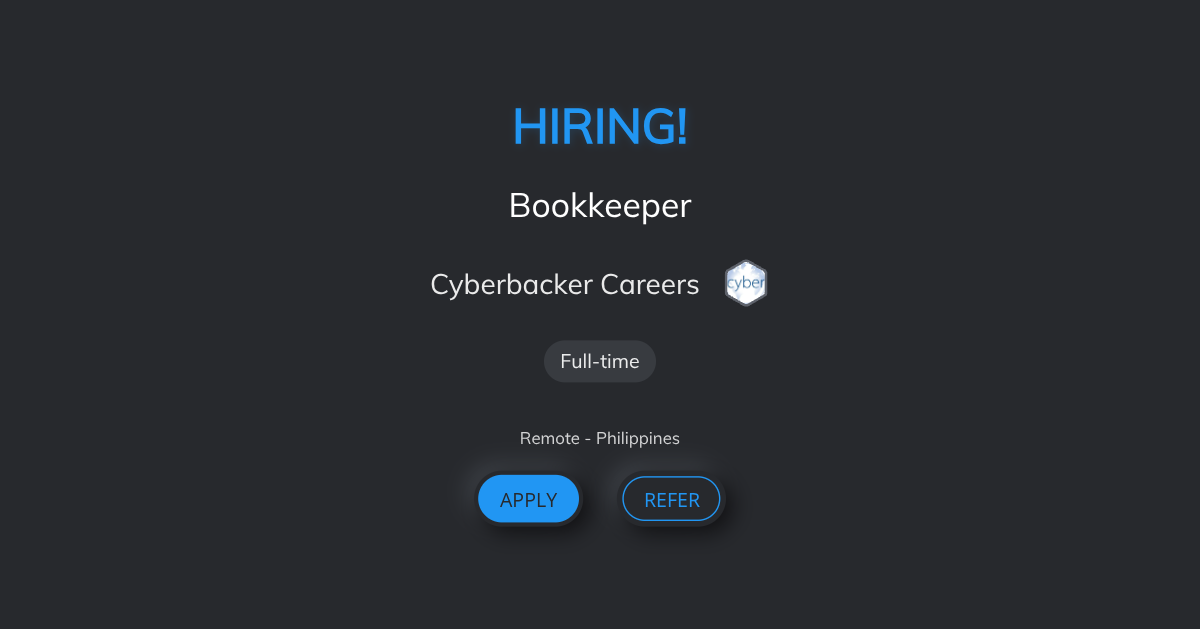 Bookkeeper at Cyberbacker Careers | Torre