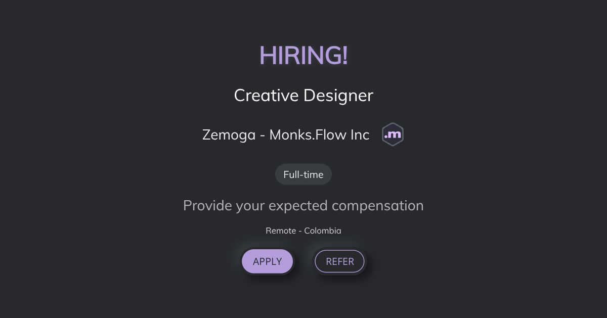 Creative Designer at Zemoga - Monks.Flow Inc | Torre
