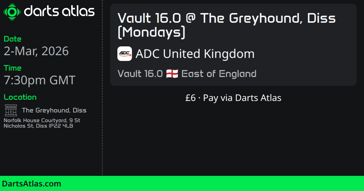 Vault 16.0 @ The Greyhound, Diss (Mondays)