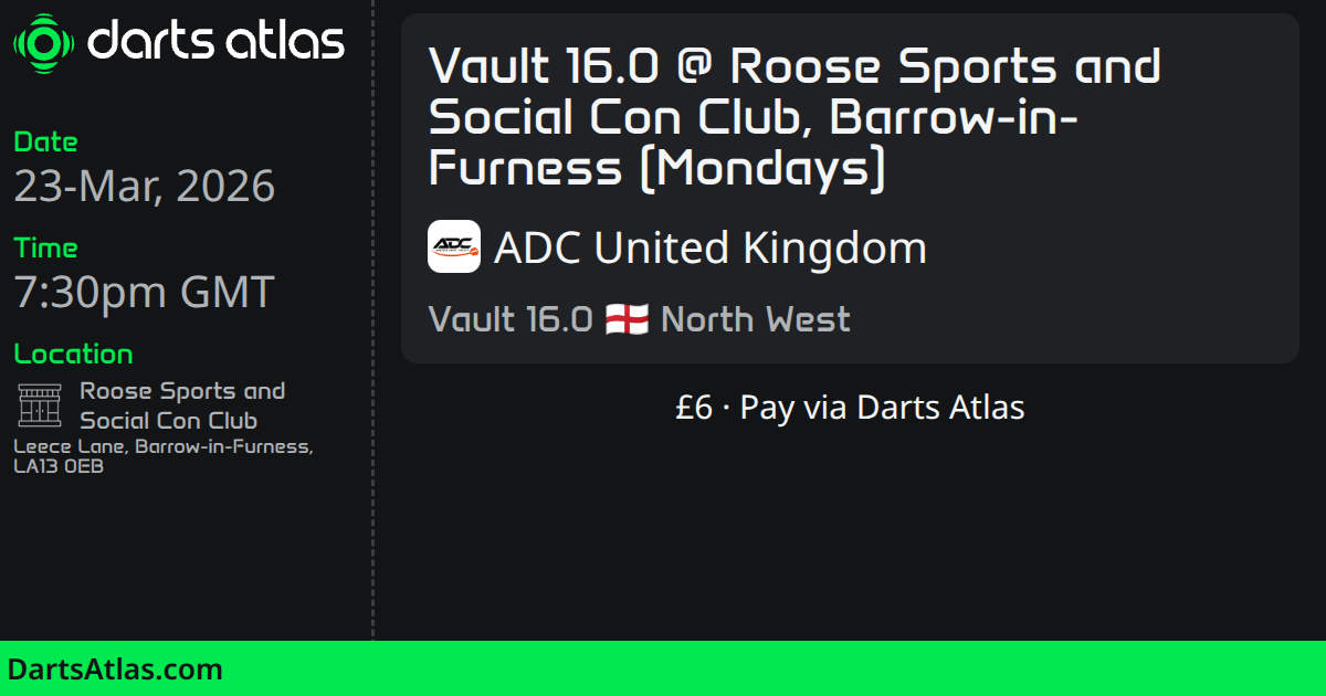 Vault 16.0 @ Roose Sports and Social Con Club, Barrow-in-Furness (Mondays)