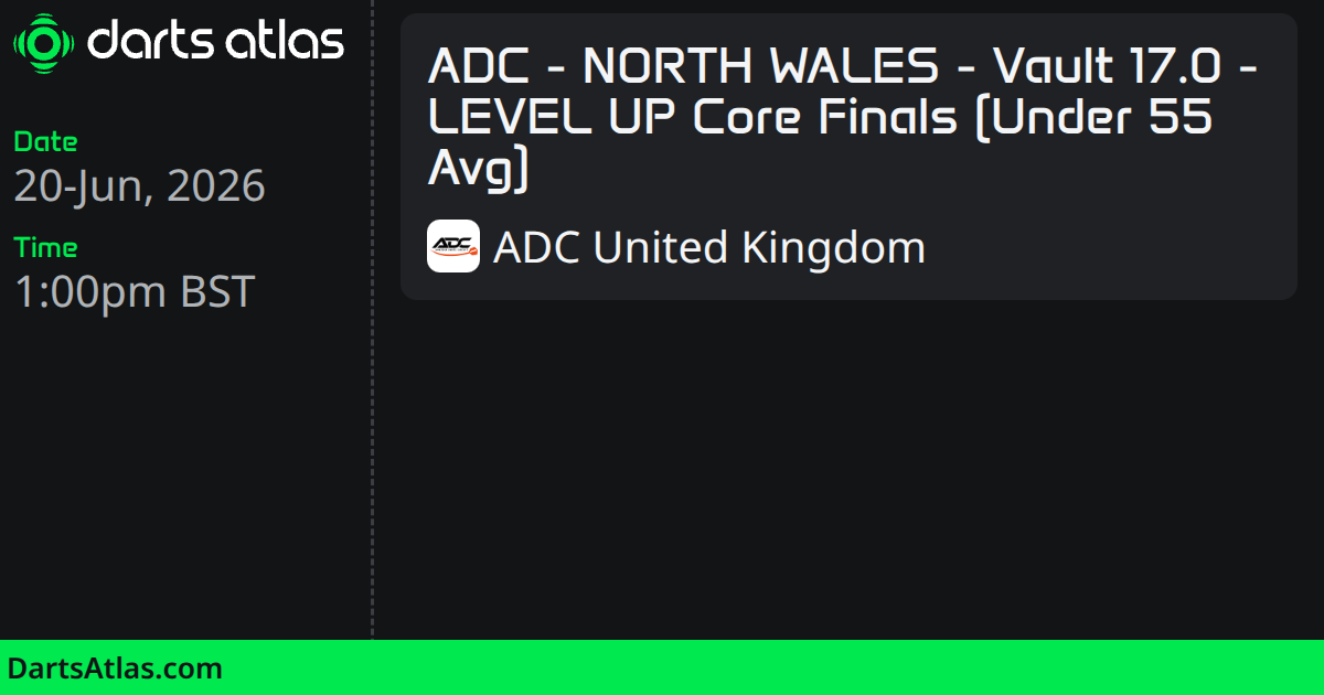 ADC - NORTH WALES - Vault 17.0 - LEVEL UP Core Finals (Under 55 Avg)