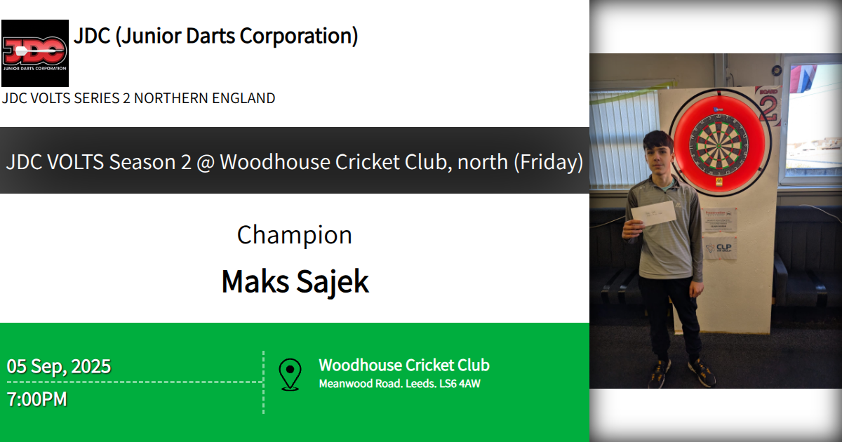 JDC VOLTS Season 2 @ Woodhouse Cricket Club, north (Friday)