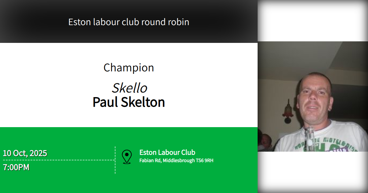 Eston labour club round robin