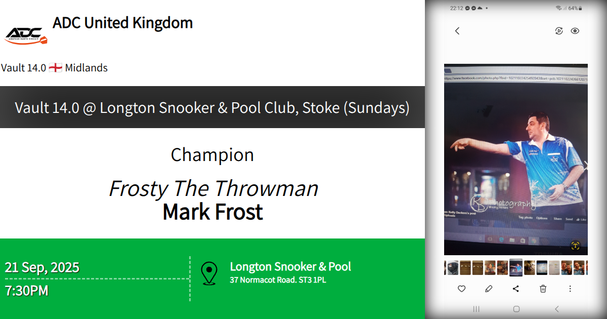 Vault 14.0 @ Longton Snooker & Pool Club, Stoke (Sundays)