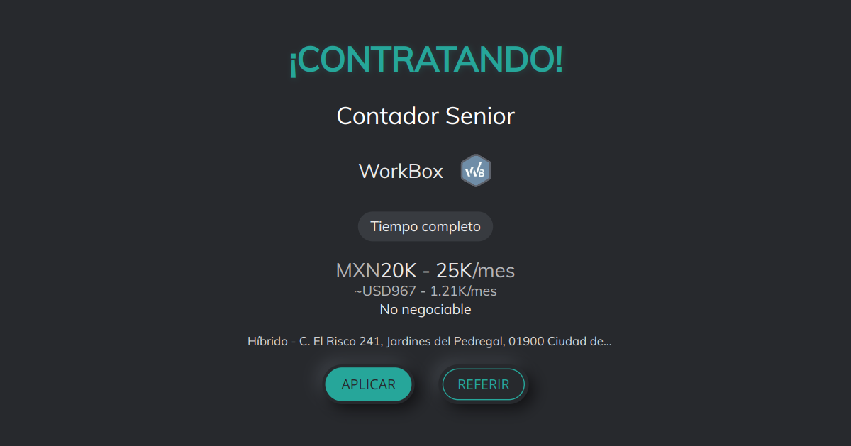 Contador Senior en WorkBox | Torre