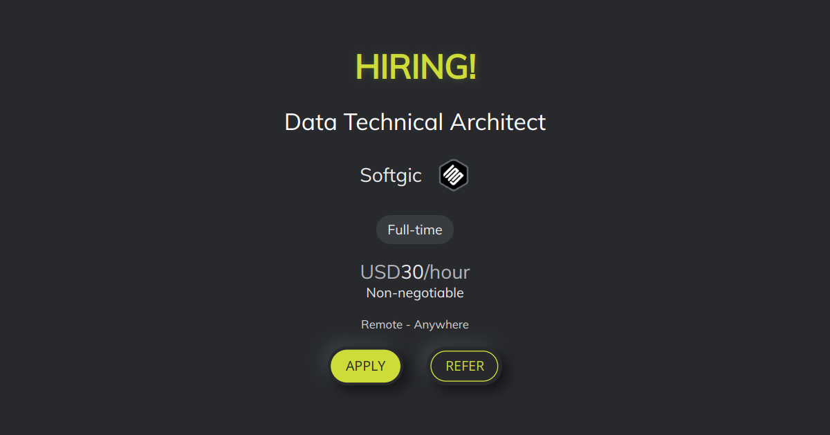 Data Technical Architect at Softgic | Torre