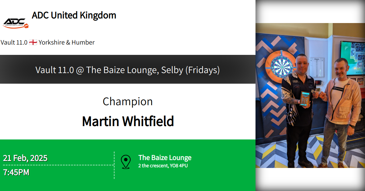 Vault 11.0 @ The Baize Lounge, Selby (Fridays)