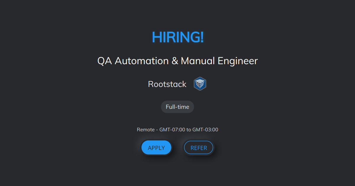 QA Automation & Manual Engineer at Rootstack | Torre