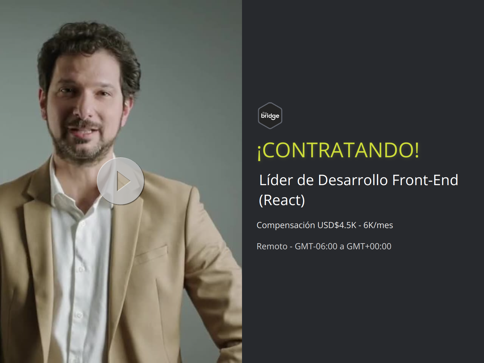 Líder de Desarrollo Front-End (React) en The Bridge | Torre