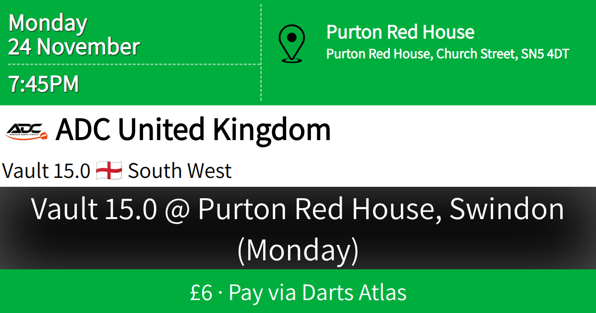 Vault 15.0 @ Purton Red House, Swindon (Monday)