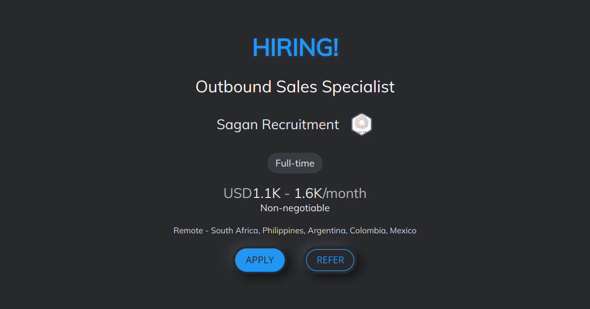 Outbound Sales Specialist at Sagan Recruitment | Torre