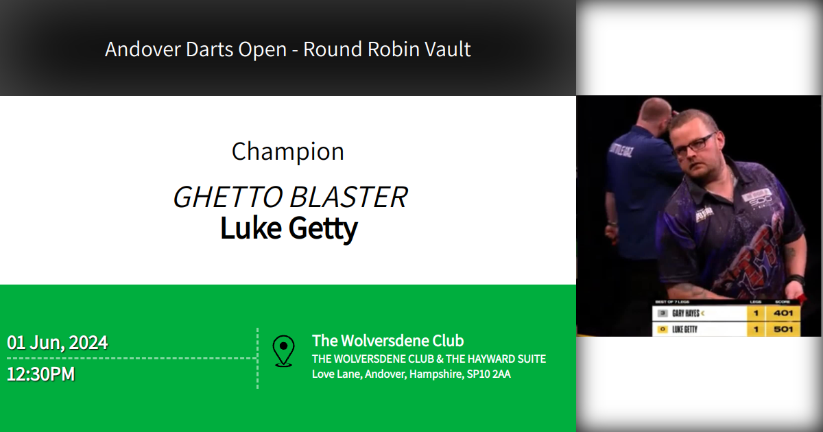 Andover Darts Open - Round Robin Vault