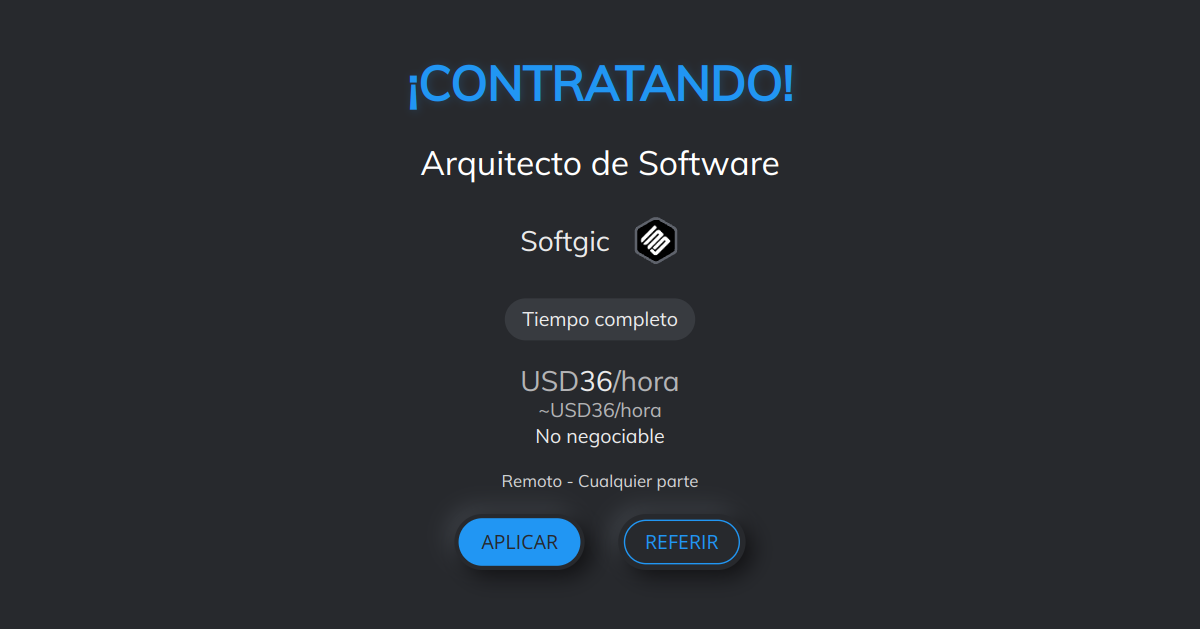 Arquitecto de Software en Softgic | Torre