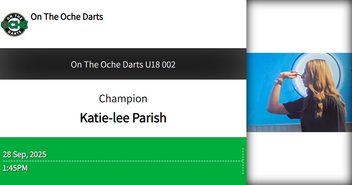 On The Oche Darts U18 002