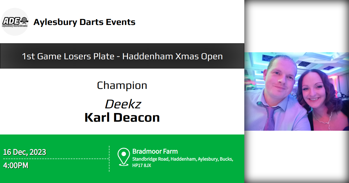 1st Game Losers Plate - Haddenham Xmas Open