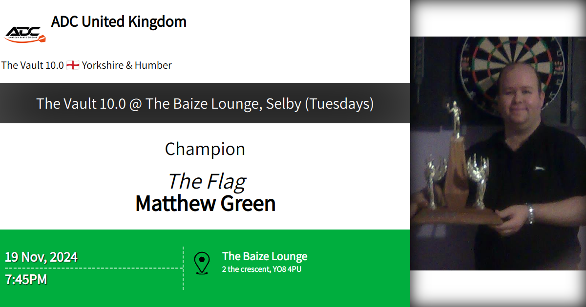 The Vault 10.0 @ The Baize Lounge, Selby (Tuesdays)