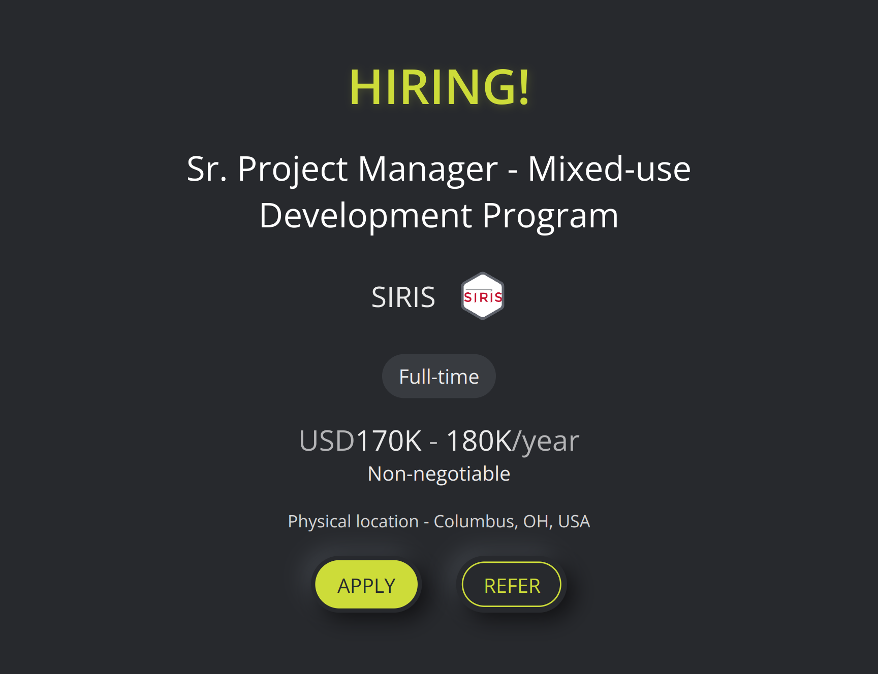Sr. Project Manager - Mixed-use Development Program at SIRIS | Torre