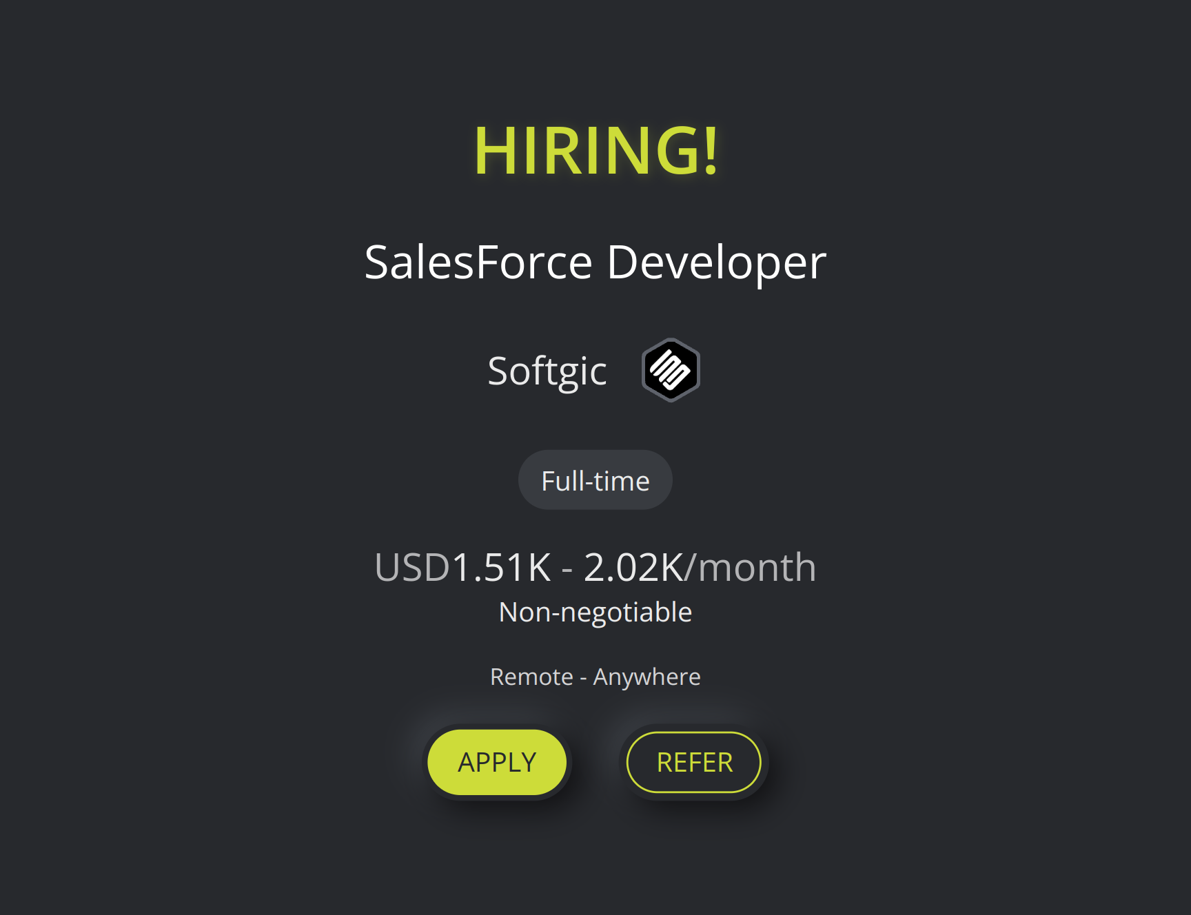 SalesForce Developer at Softgic | Torre