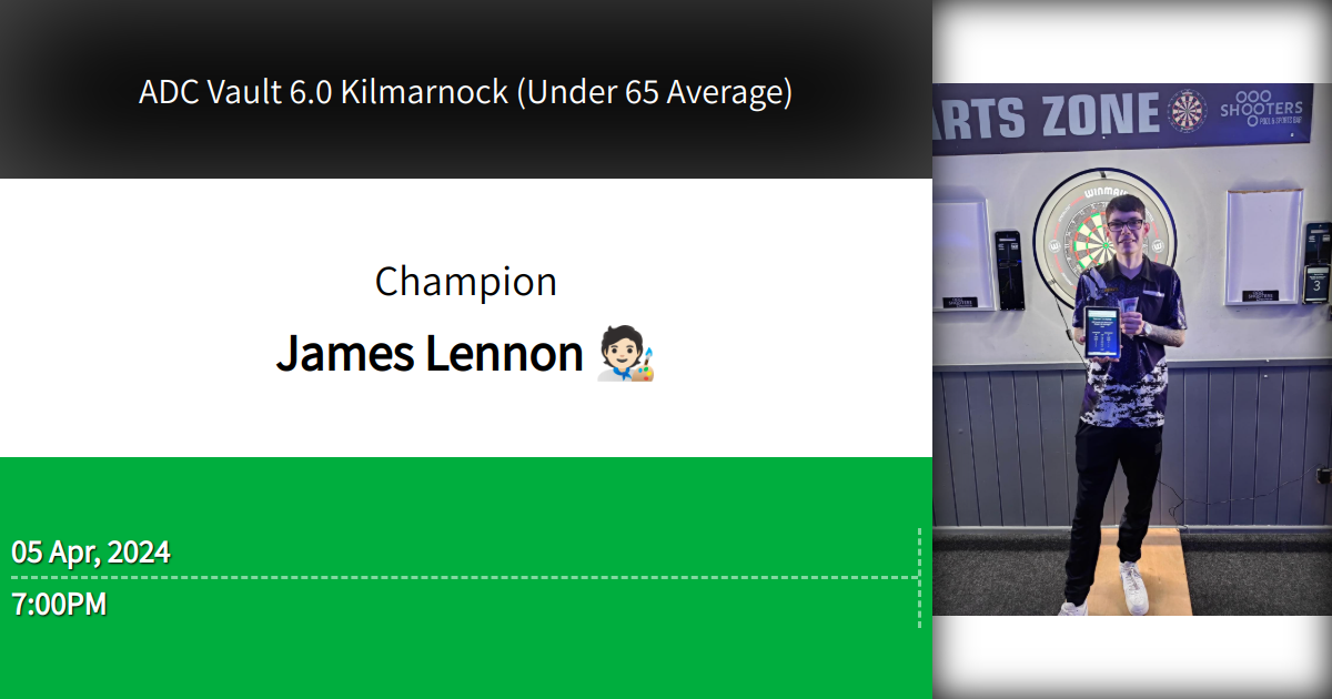 ADC Vault 6.0 Kilmarnock (Under 65 Average)