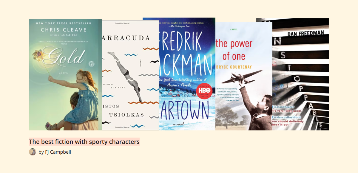 The best fiction with sporty characters | Booklisti