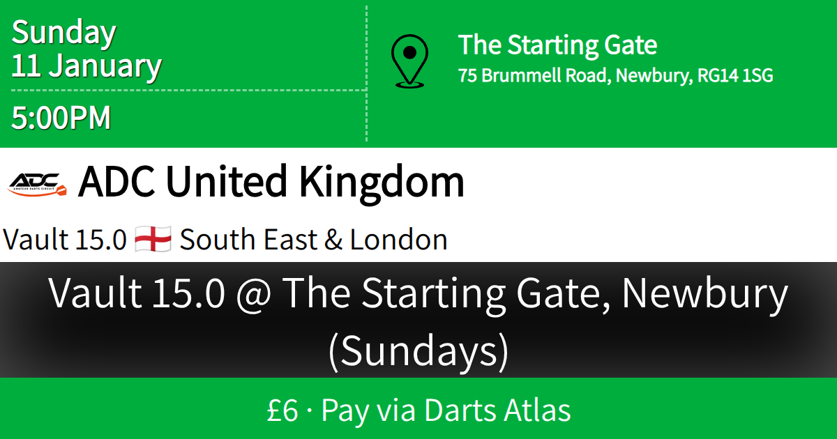 Vault 15.0 @ The Starting Gate, Newbury (Sundays)