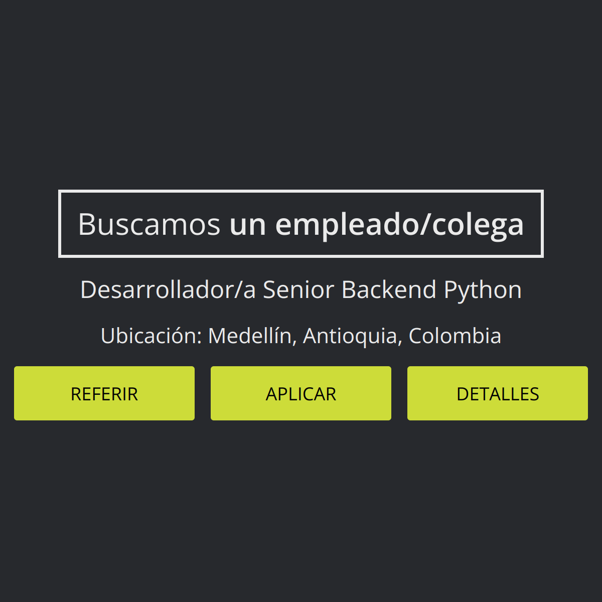 Desarrolladora Senior Backend Python 5862
