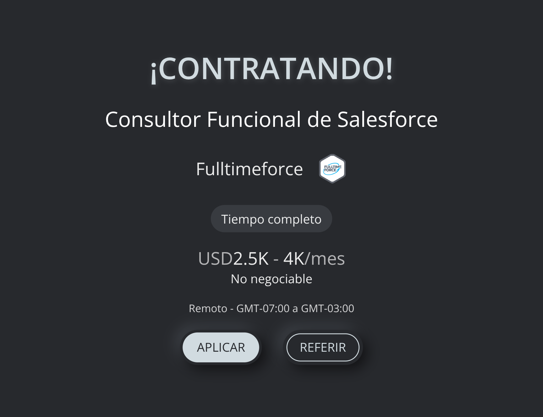 Consultor Funcional de Salesforce en Fulltimeforce | Torre