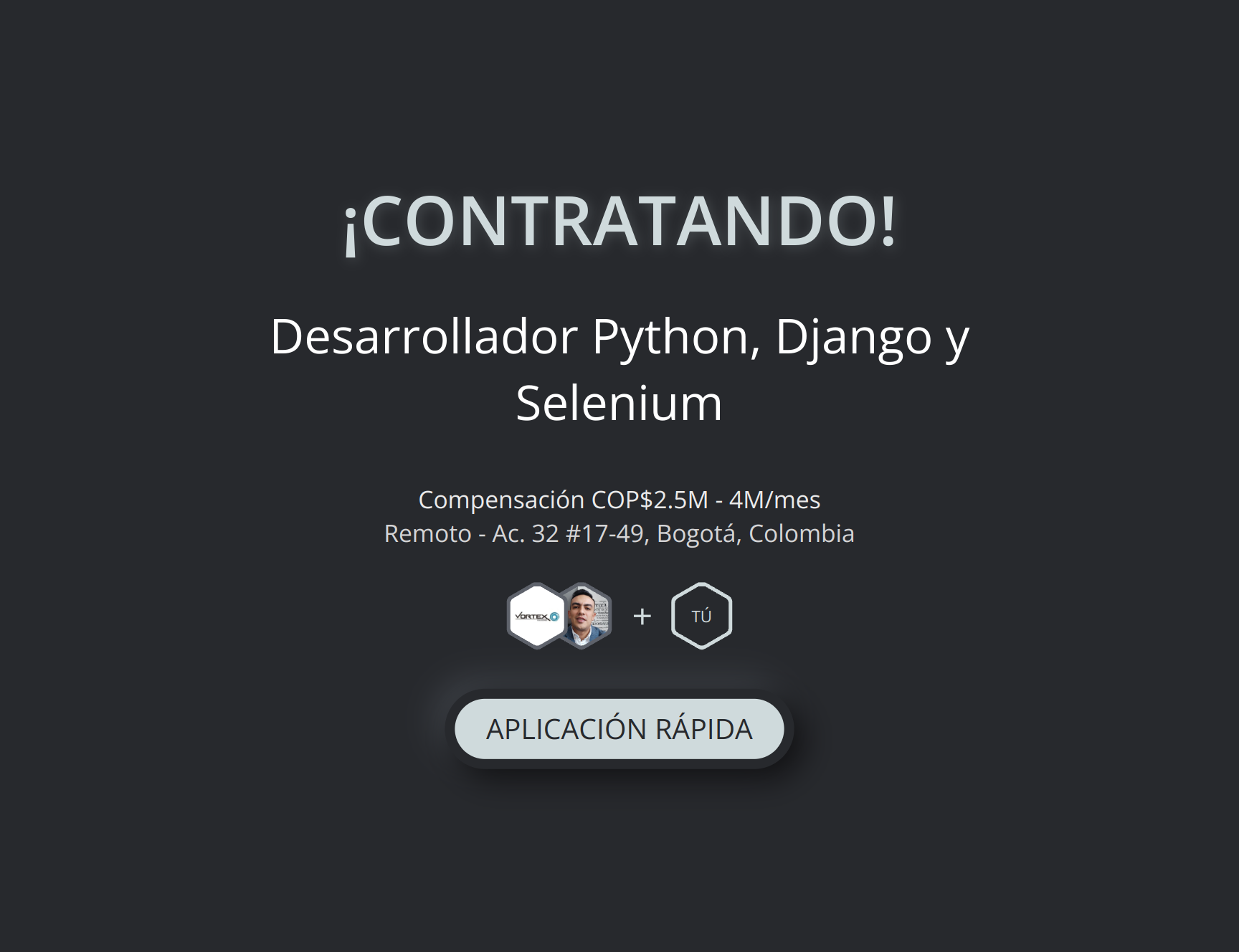 Desarrollador Python Django Y Selenium En Vortex Soluciones Torre