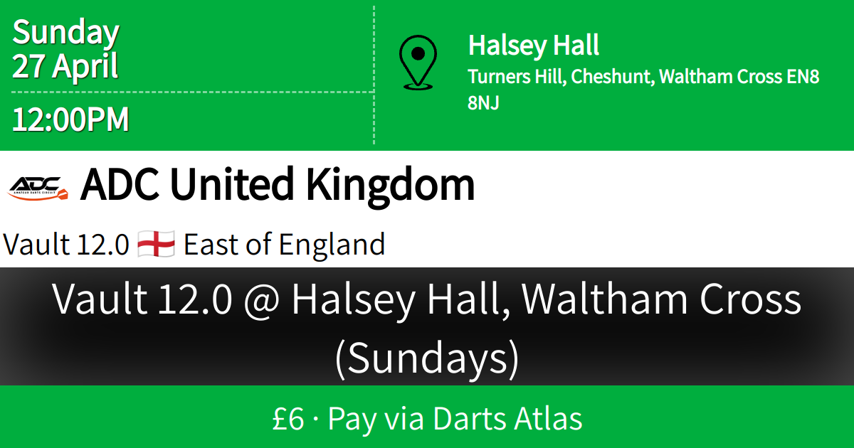Vault 12.0 @ Halsey Hall, Waltham Cross (Sundays)