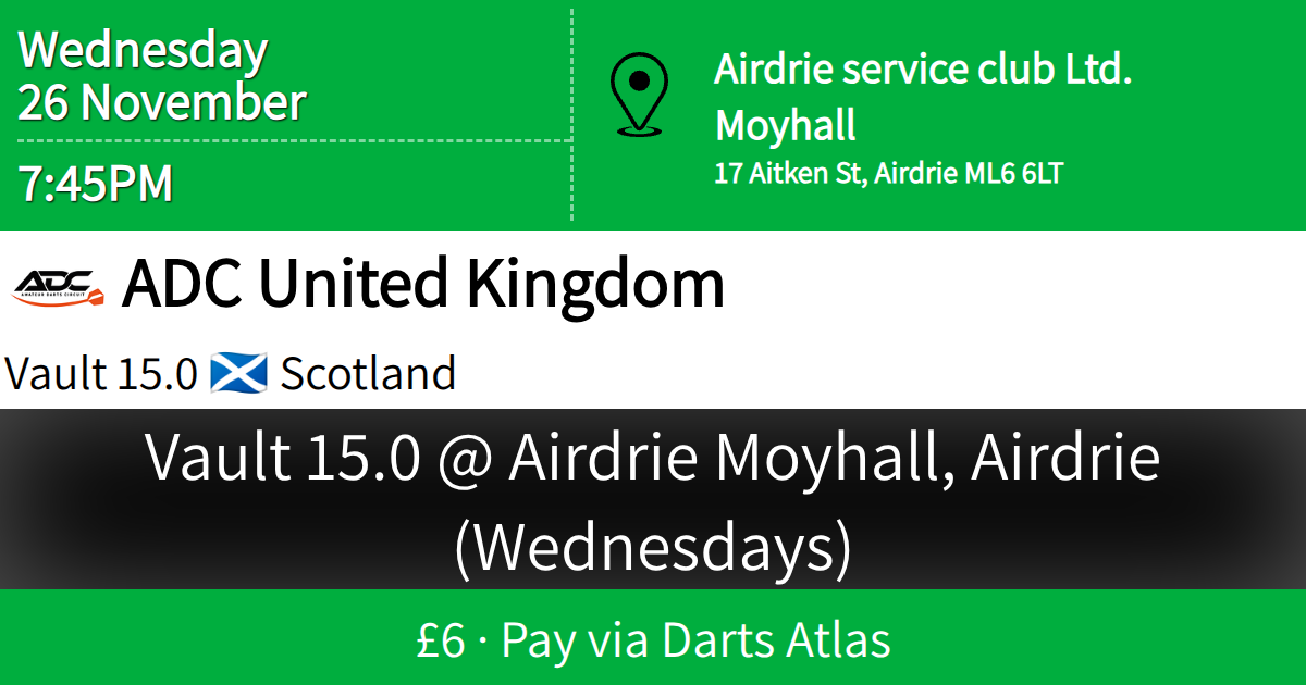 Vault 15.0 @ Airdrie Moyhall, Airdrie (Wednesdays)