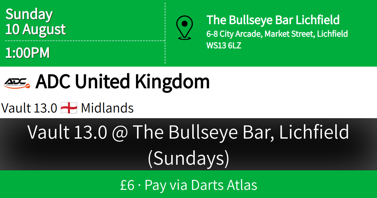 Vault 13.0 @ The Bullseye Bar, Lichfield (Sundays)