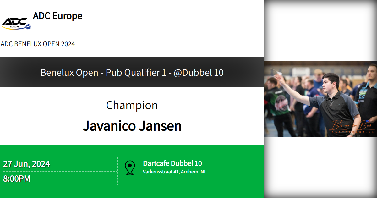 Benelux Open - Pub Qualifier 1 - @Dubbel 10