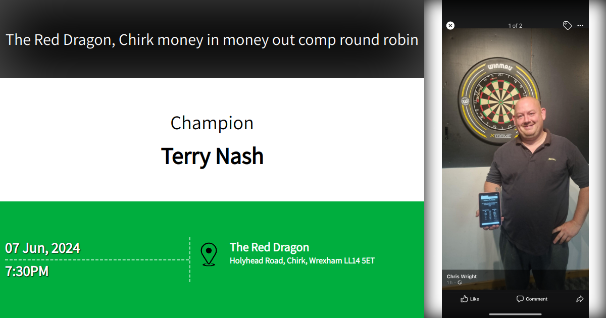 The Red Dragon, Chirk money in money out comp round robin