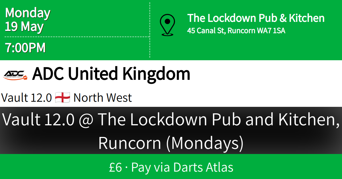 Vault 12.0 @ The Lockdown Pub and Kitchen, Runcorn (Mondays)
