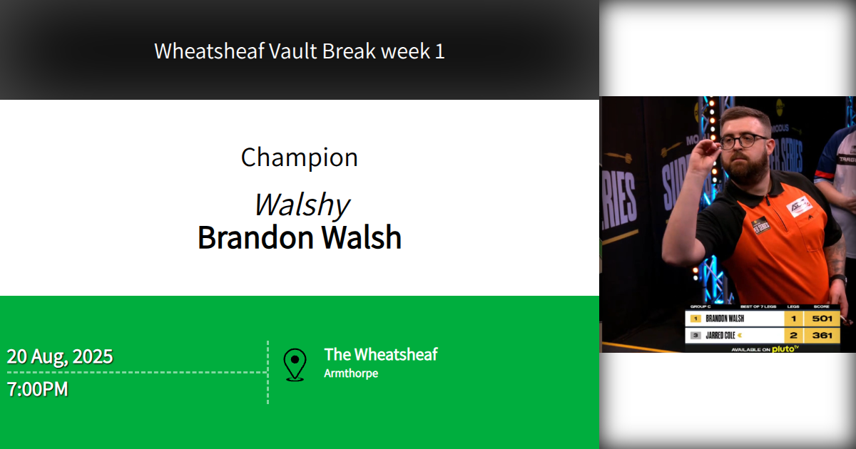 Wheatsheaf Vault Break week 1