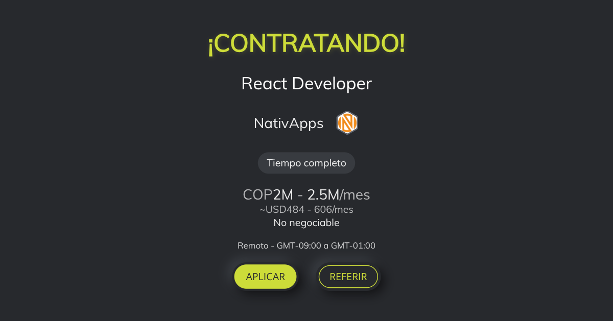 React Developer en NativApps | Torre