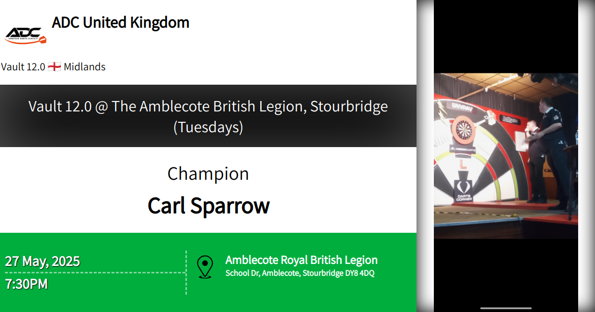 Vault 12.0 @ The Amblecote British Legion, Stourbridge (Tuesdays)