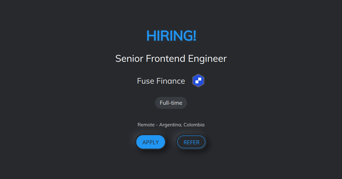 Senior Frontend Engineer at Fuse Finance | Torre