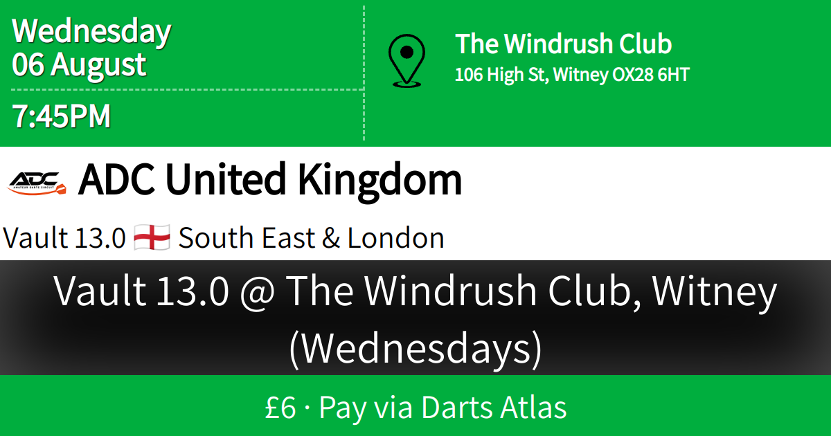 Vault 13.0 @ The Windrush Club, Witney (Wednesdays)