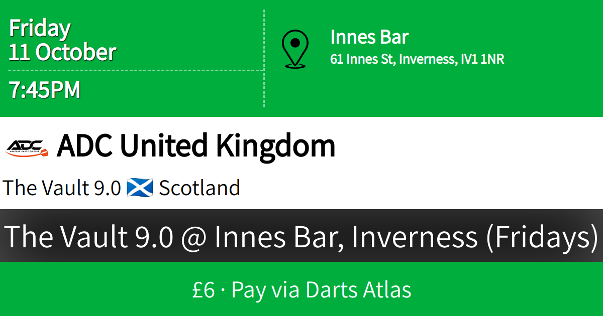 The Vault 9.0 @ Innes Bar, Inverness (Fridays)