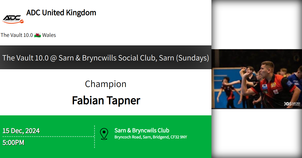 The Vault 10.0 @ Sarn & Bryncwills Social Club, Sarn (Sundays)